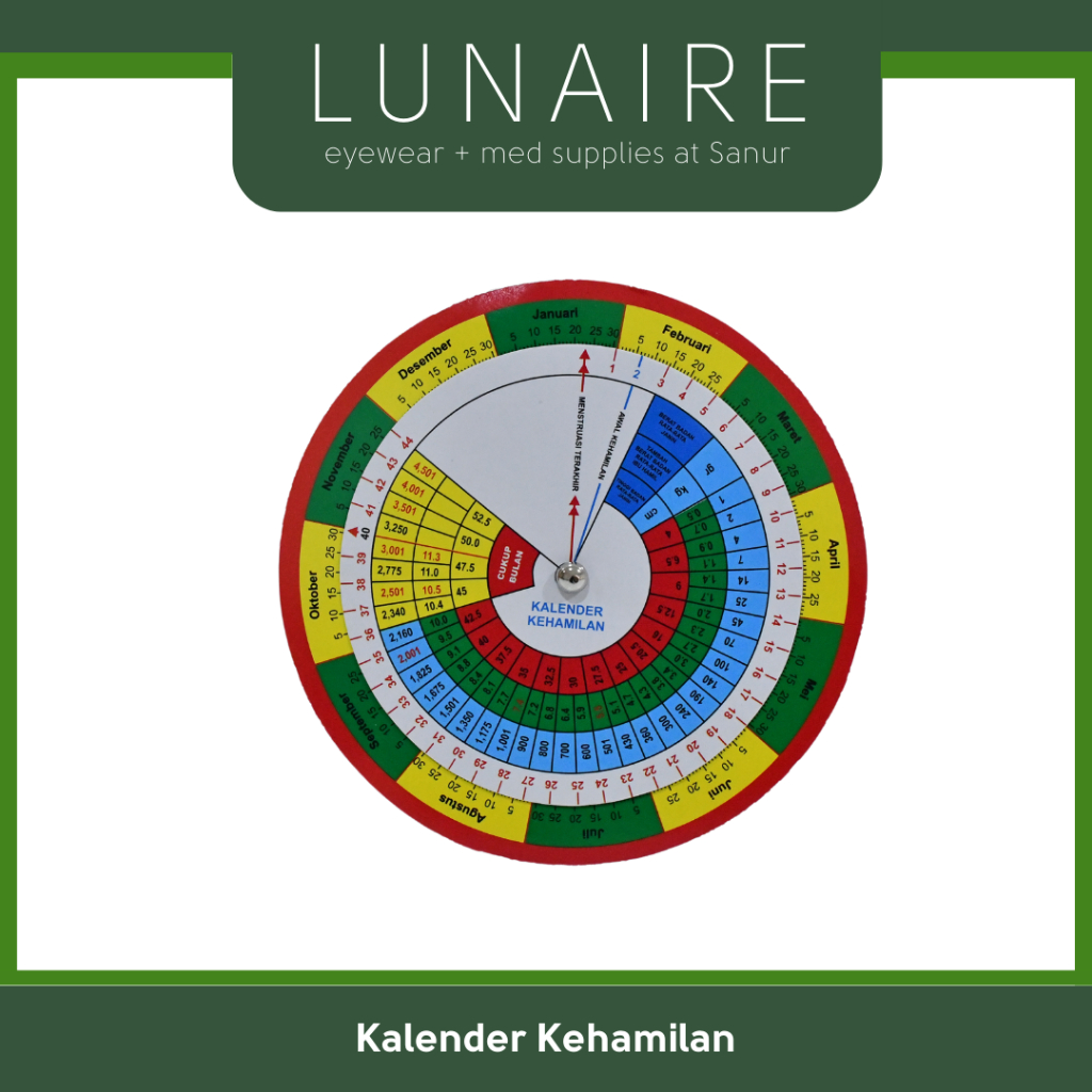 Jual Kalender Kehamilan Kalkulator Menghitung Usia Kehamilan/ lingset ...