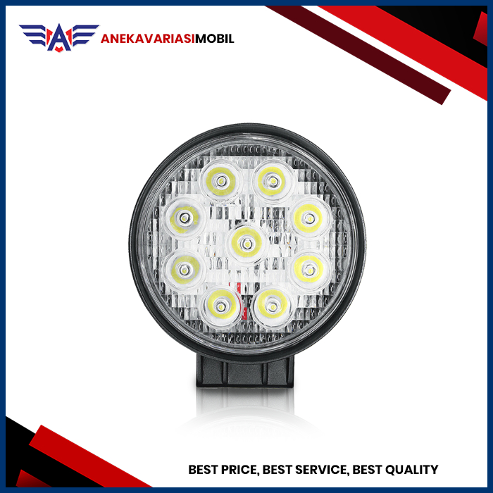 Jual LAMPU TEMBAK LAMPU SOROT LED BULAT 9 MATA 27 WATT DIAMETER 11,5CM ...