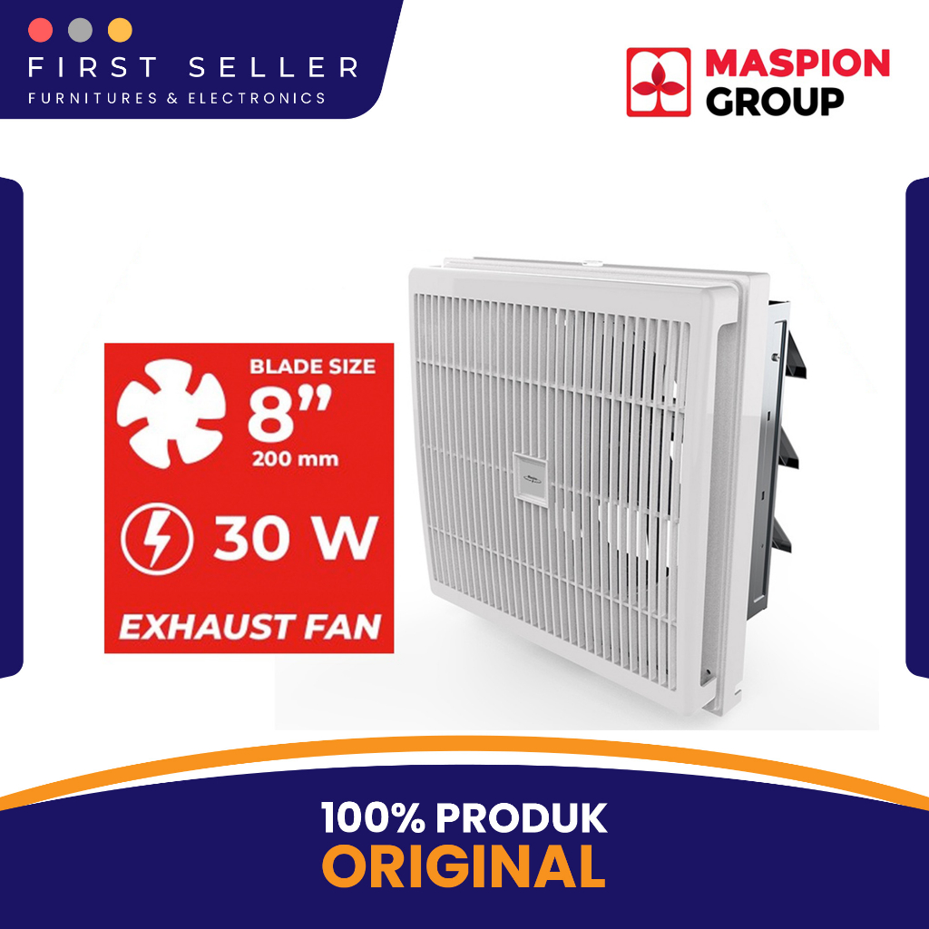 Jual MASPION EXHAUST FAN / HEXOS DINDING MV-200 NEX (8 INCH) GARANSI ...