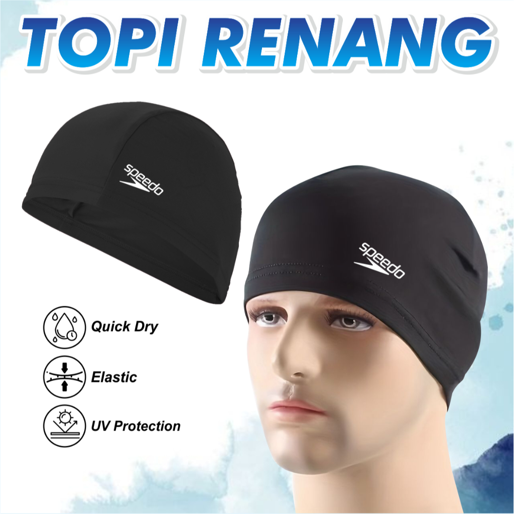 Jual Swimming Cap Black Topi Renang Dewasa Anak Penutup Kepala Renang ...