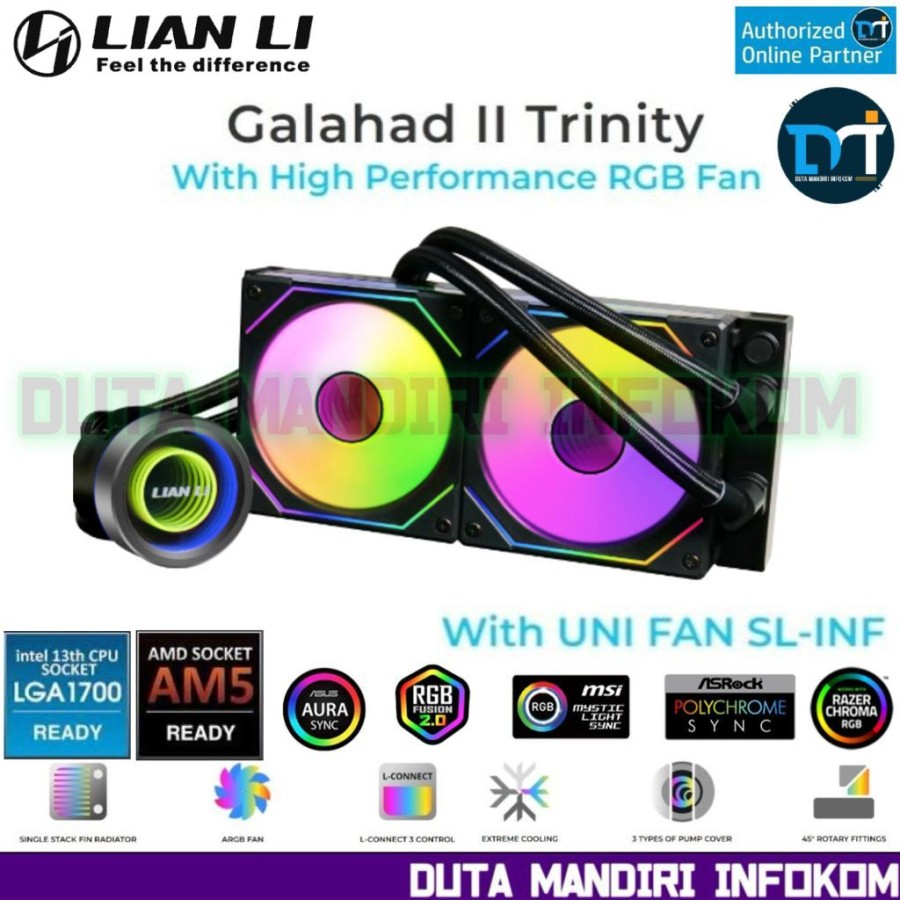 Jual Lian Li Galahad II Trinity 240 ARGB AIO Liquid CPU Cooler - 240 SL Black | Shopee Indonesia