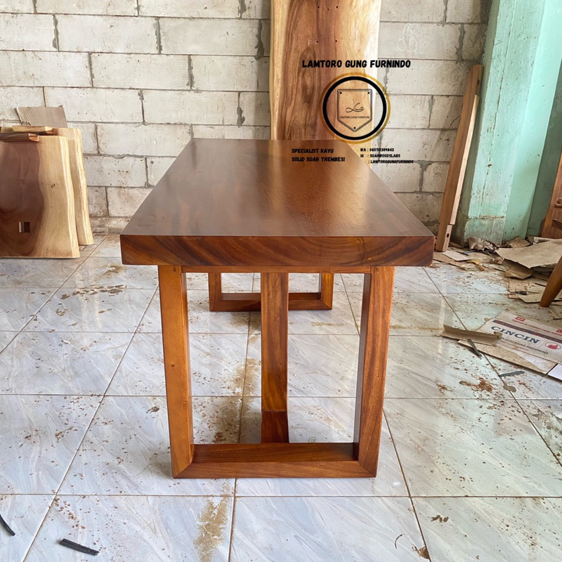 Jual meja makan solid trembesi (only meja) | Shopee Indonesia