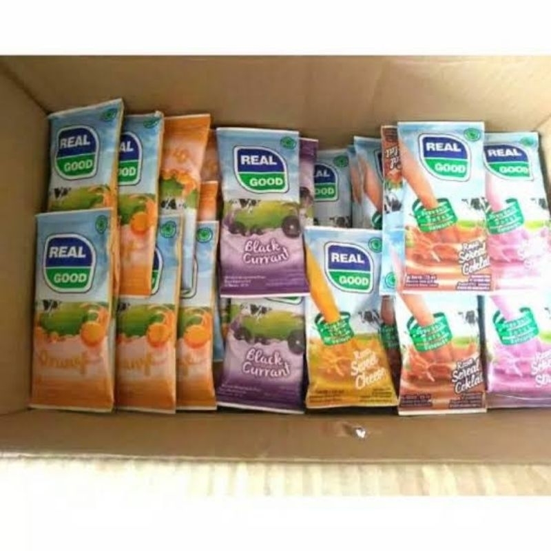 Jual Susu Bantal UHT Real Good 1 Dus Isi 60 Pcs | Shopee Indonesia
