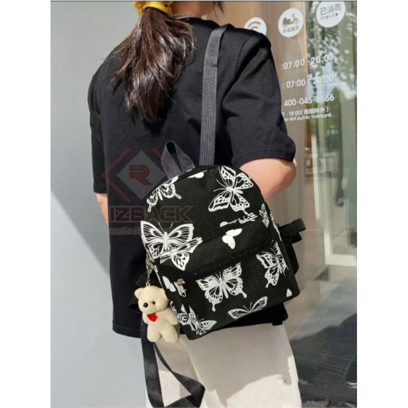 Jual tas ranrel cewe tas ransel lucu motip kupu2/tas ransel mini tas ...