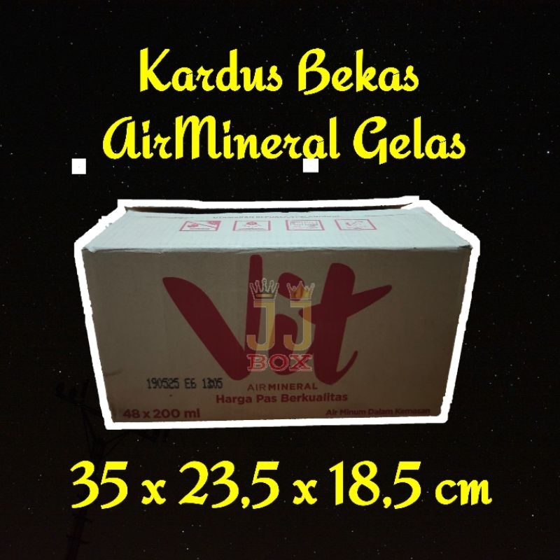 Jual KARDUS BEKAS AIR MINERAL GELAS (AQUA, VIT, QIAT, VOLA, DLL ...