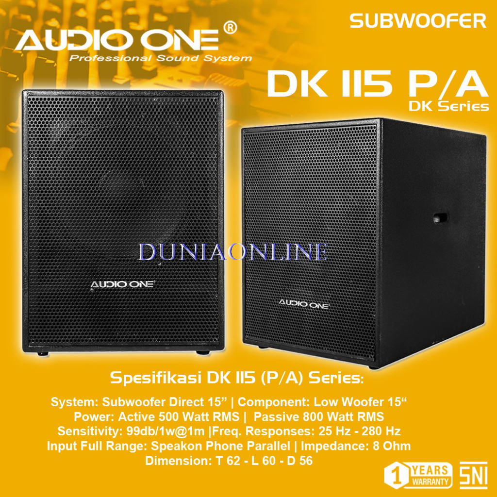 Jual SUBWOOFER 15 INCH AUDIOONE DK 115 P/A AUDIO ONE DK115 P/A | Shopee Indonesia