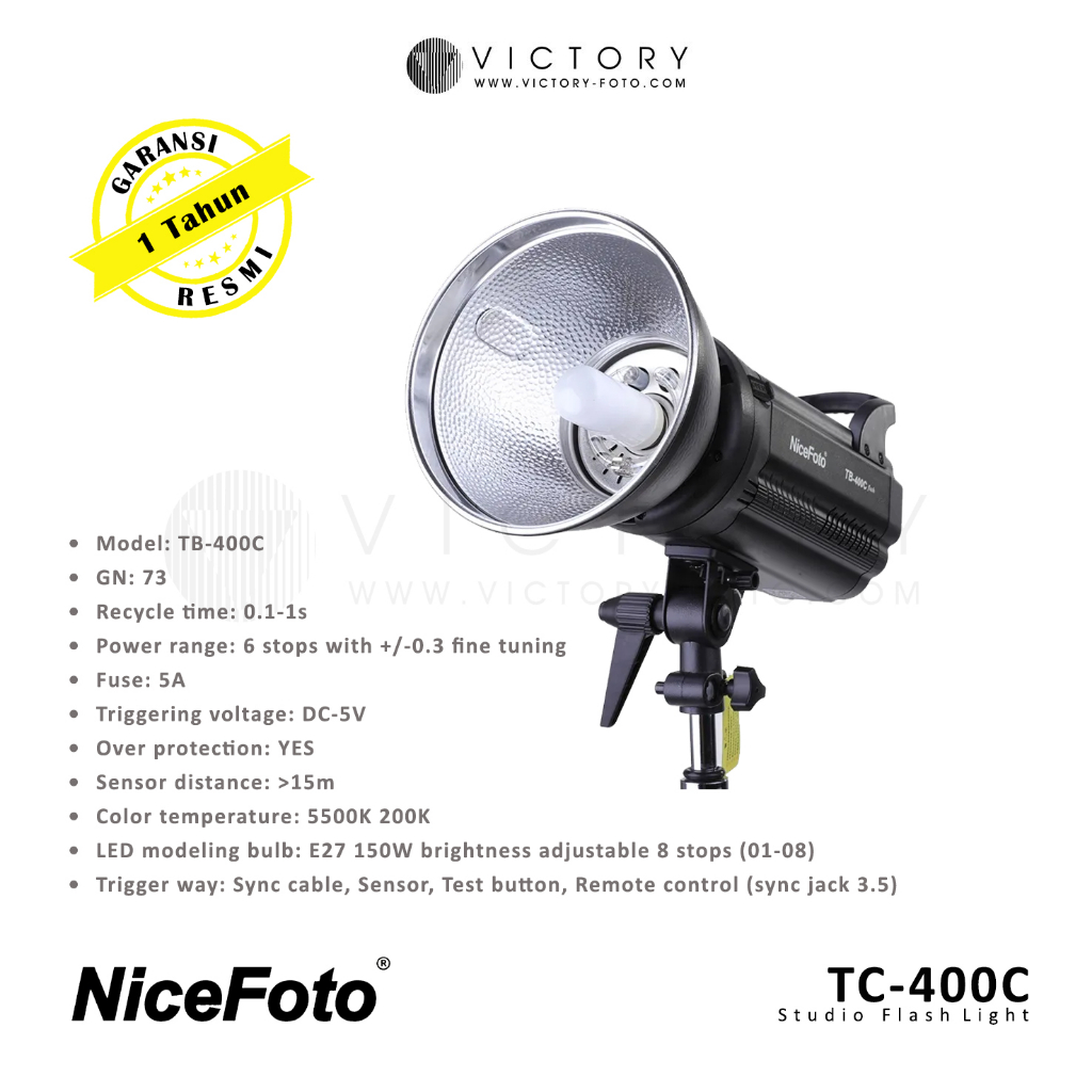 Jual Lampu Flash Studio Nicefoto TB-400C power 400Watt 2,4G | Shopee ...