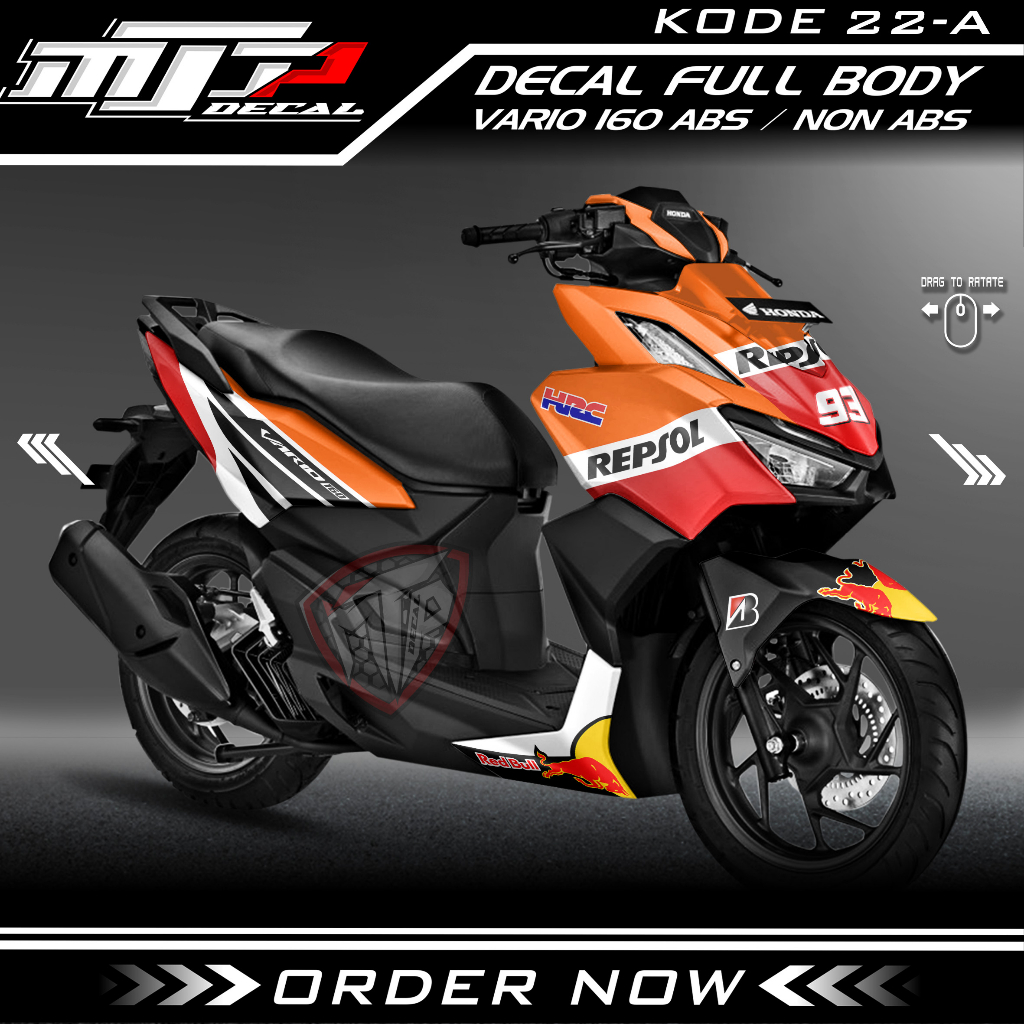 Jual (BISA COD) Decal Sticker Vario 160 full body - Dekal Stiker ...