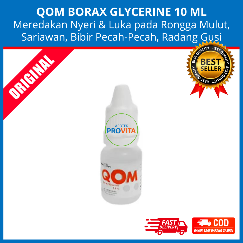 Jual QOM BORAX GLISERIN 10 ML - Gom Borax Obat Sariawan / Bibir Kering ...