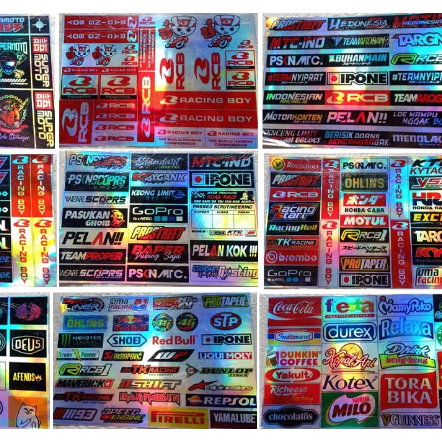 Jual STICKER RACING STICKER PACK STICKER PAPANAN STICKER TUMPUKAN ...