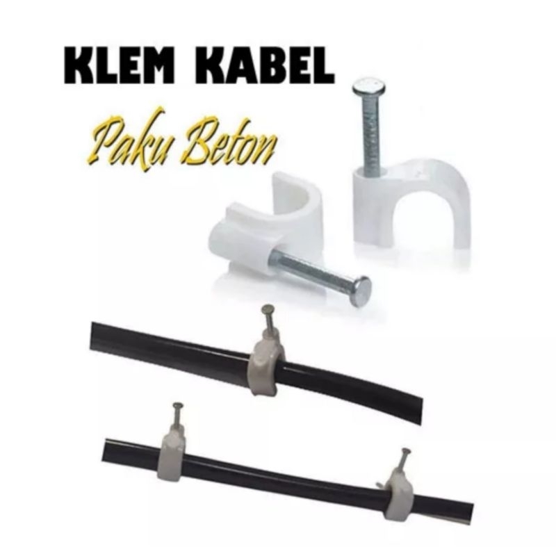 Jual Klem Kabel Ukuran 7mm Paku Beton Klem Kabel Listrik Kabel Line | Shopee Indonesia
