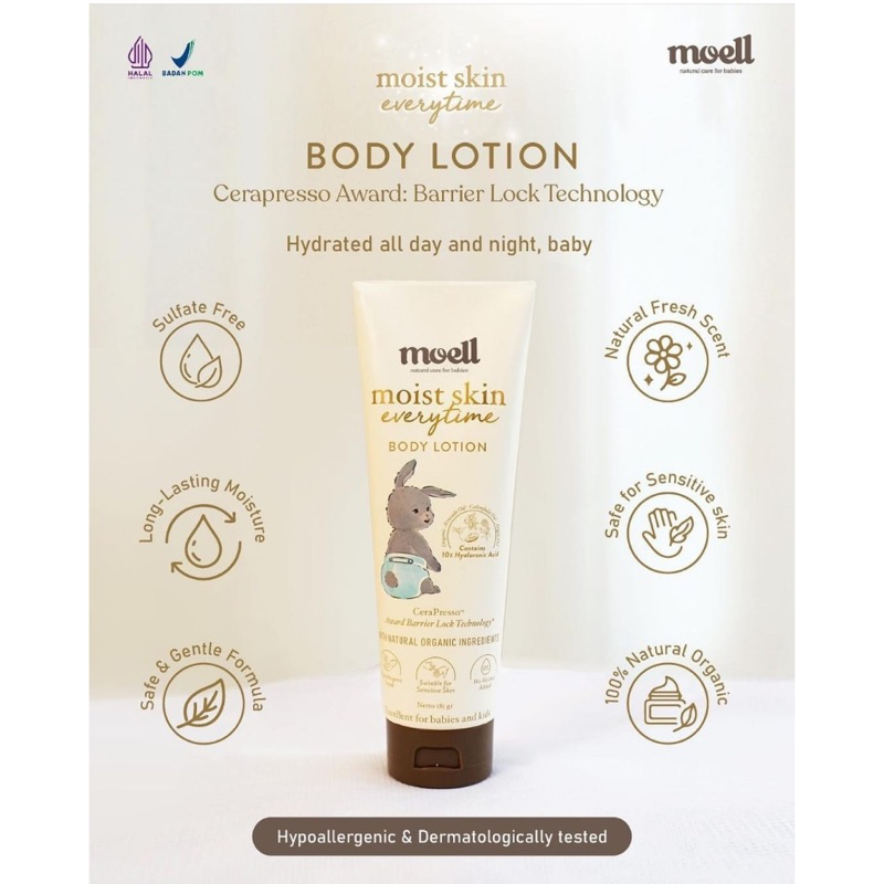 Jual Moell Moist Skin Everytime Body Lotion 185gr | Shopee Indonesia