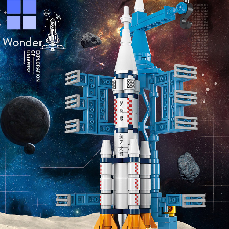 Jual Mainan Model bata pesawat terbang DIY figur astronot luar angkasa ...