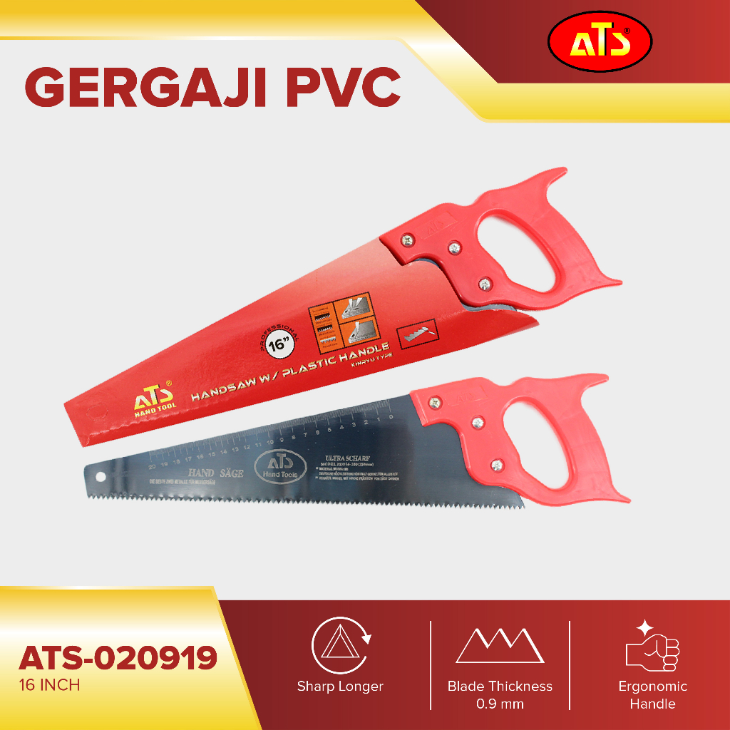 Jual ATS Gergaji Khusus Kayu Gagang PVC 16 inch | Shopee Indonesia