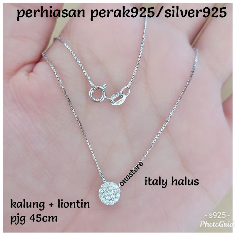 Jual Onestore_silver _ Kalung liontin koin perak 925 lapis mas putih ...
