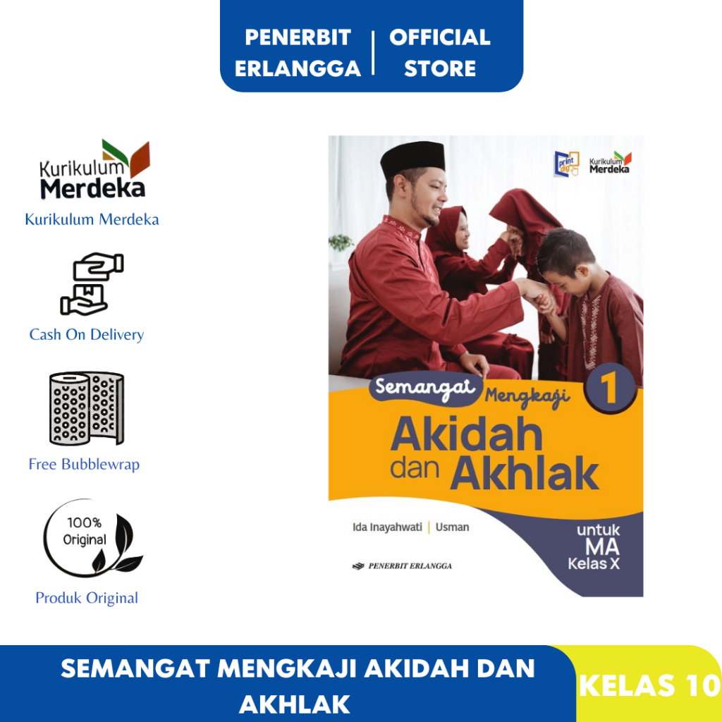 Jual SEMANGAT MENGKAJI AKIDAH & AKHLAK MA KELAS 10 KURIKULUM MERDEKA -ERLANGGA | Shopee Indonesia