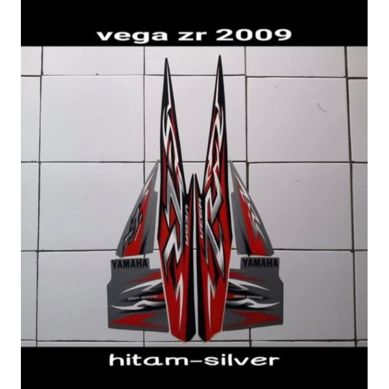 Jual STIKER STRIPING LIS BODY YAMAHA VEGA ZR 2009 HITAM SILVER STANDAR ...