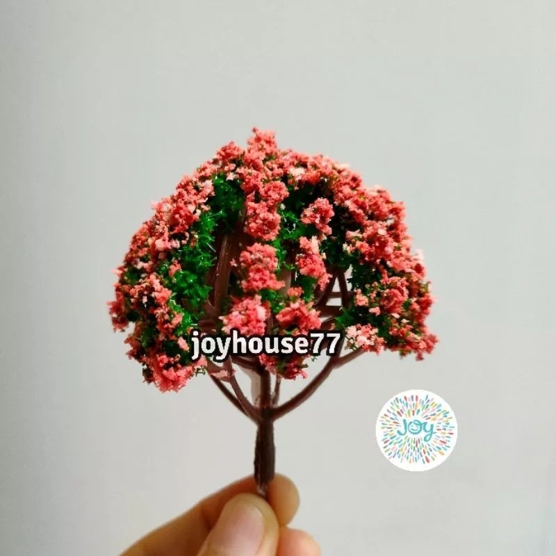 Jual 1pc Miniatur Pohon Bunga Warna Pink Rindang Bahan Maket Landscape ...