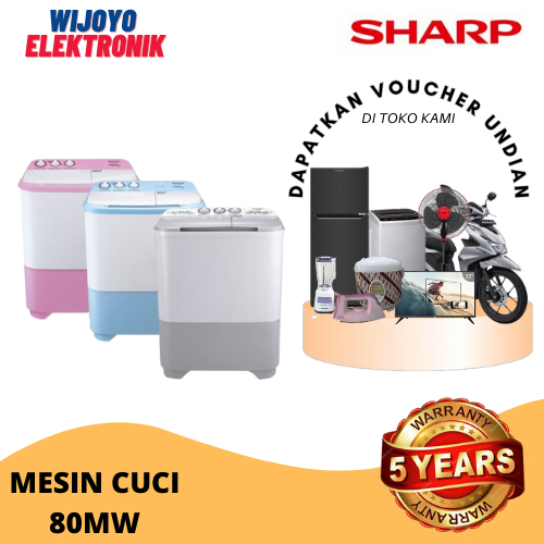 Jual Mesin Cuci 2 Tabung Sharp 80MW. 8Kg. Loww Watt | Shopee Indonesia