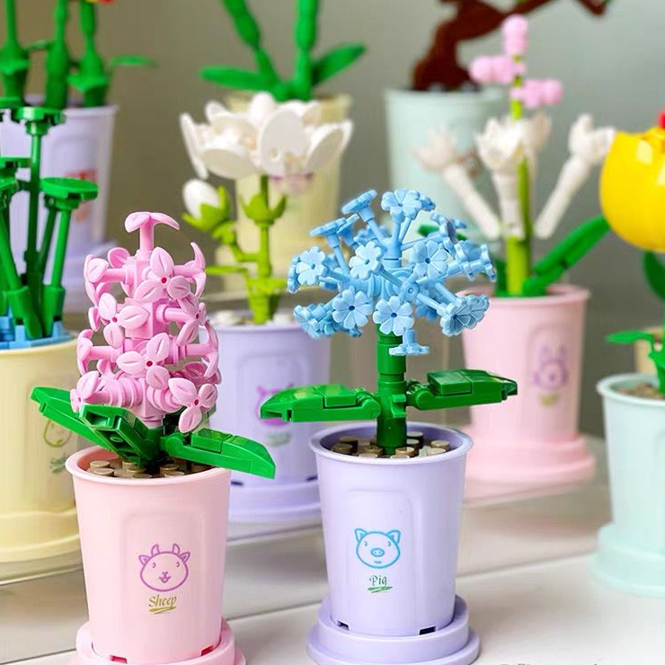 Jual [HARU] Plant Bricks Blok Bangunan Bunga Buket DIY Cangkir Teh ...
