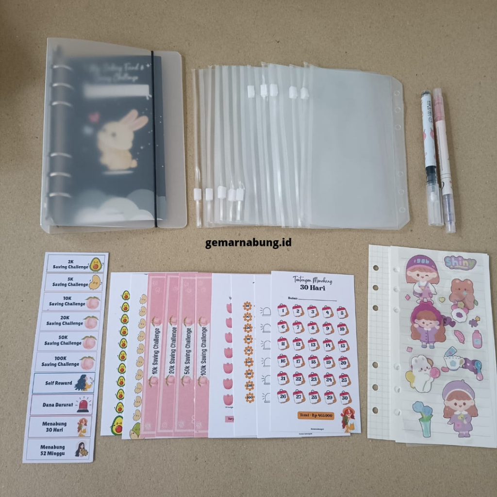 Jual Paket binder nabung 10 ziplock, Binder keuangan saving challenge ...