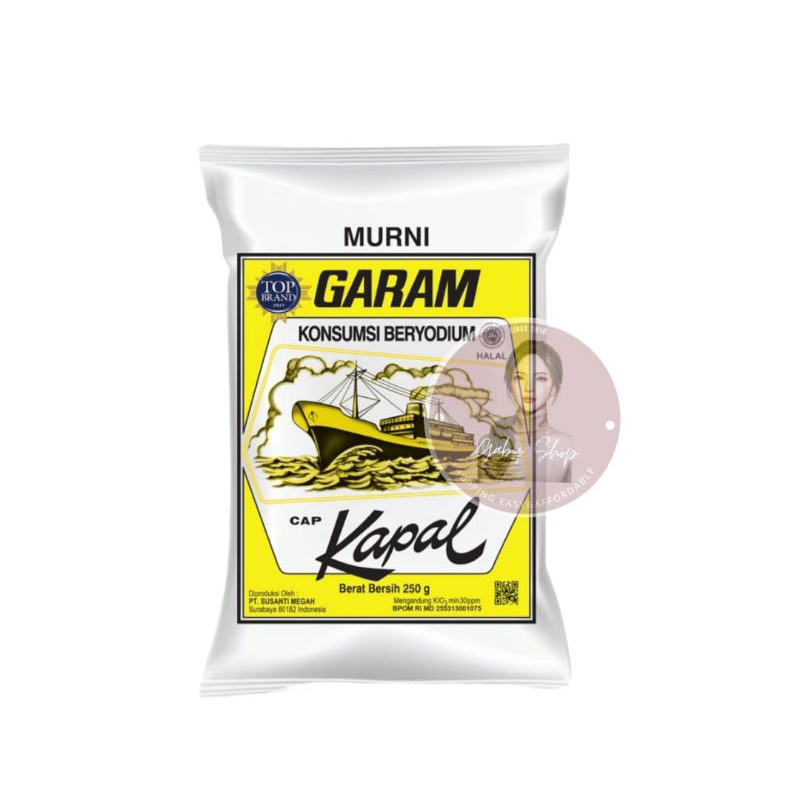 Jual Garam Cap Kapal Garam Dapur Halus kemasan 250 gr/500gr | Shopee ...