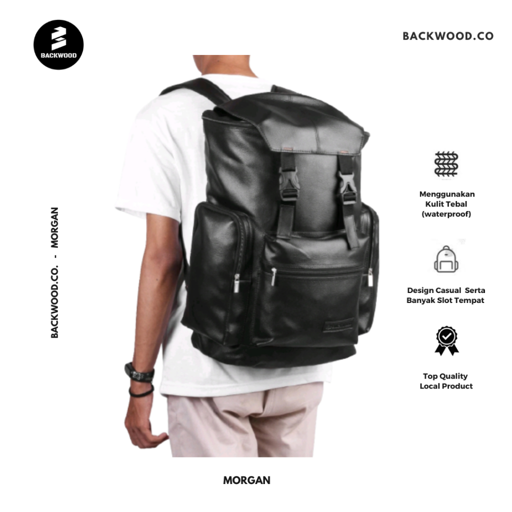 Jual BACKWOOD tas ransel MORGAN backpack tas pria kulit sintetis ...