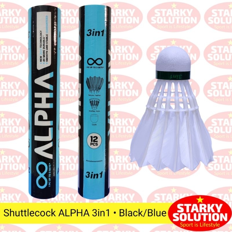 Jual Shuttlecock 3 in 1 ALPHA HITAM Kok Bulutangkis Badminton BLACK ...