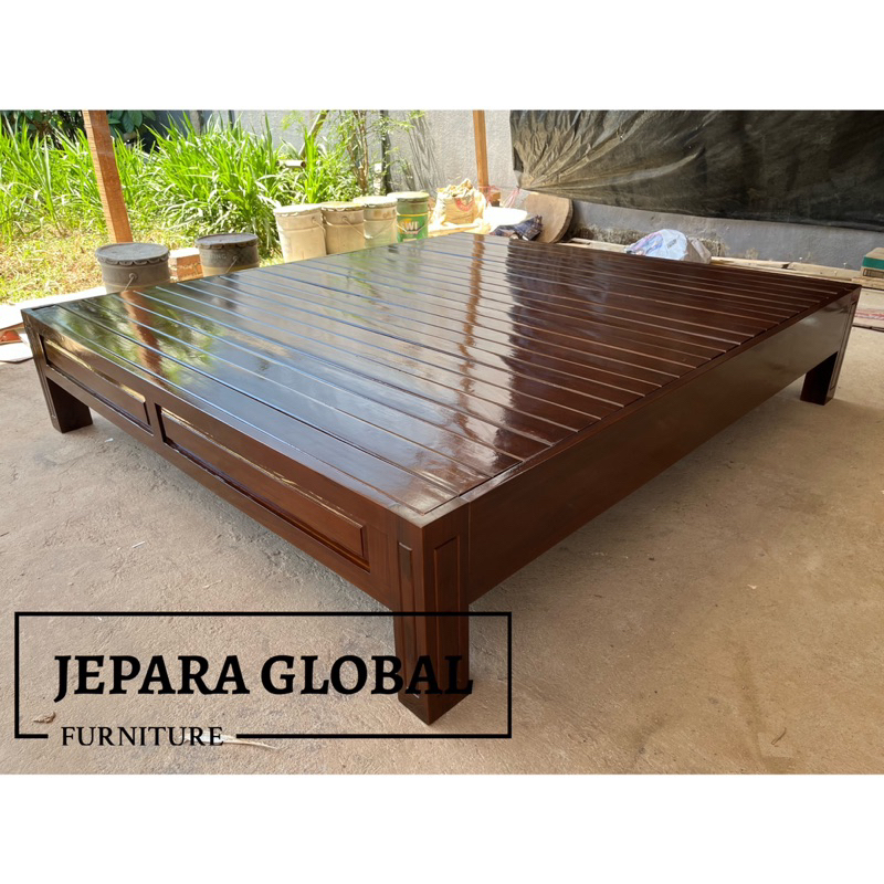 Jual Bangku Bale Bale jati blok minimalis Termurah REAL PICT (bangku ...