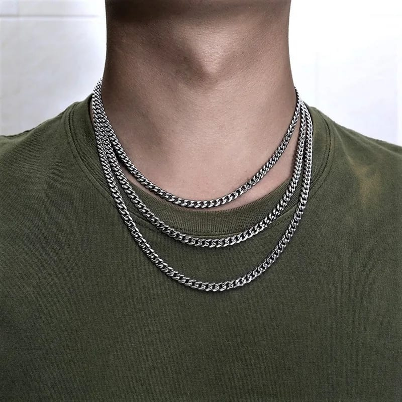 Jual TERBARU KALUNG TITANIUM RANTAI PRIA SILVER, GOLD ANTI KARAT/KALUNG ...