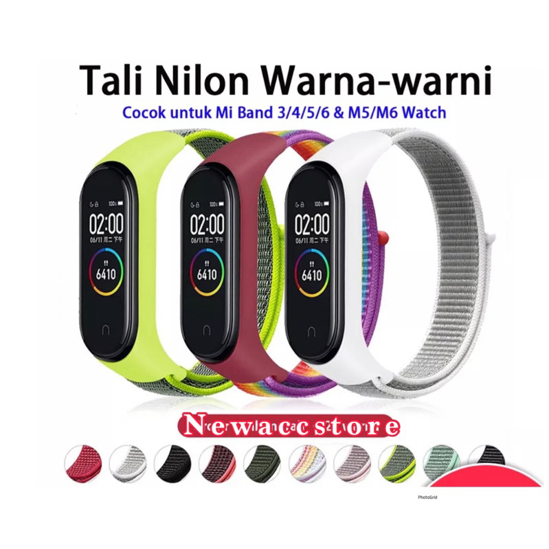 Jual Tali Nilon untuk Xiaomi Mi Band 3 4 5 6 7 Gelang Olahraga Bernapas tali gelang j tangan ...