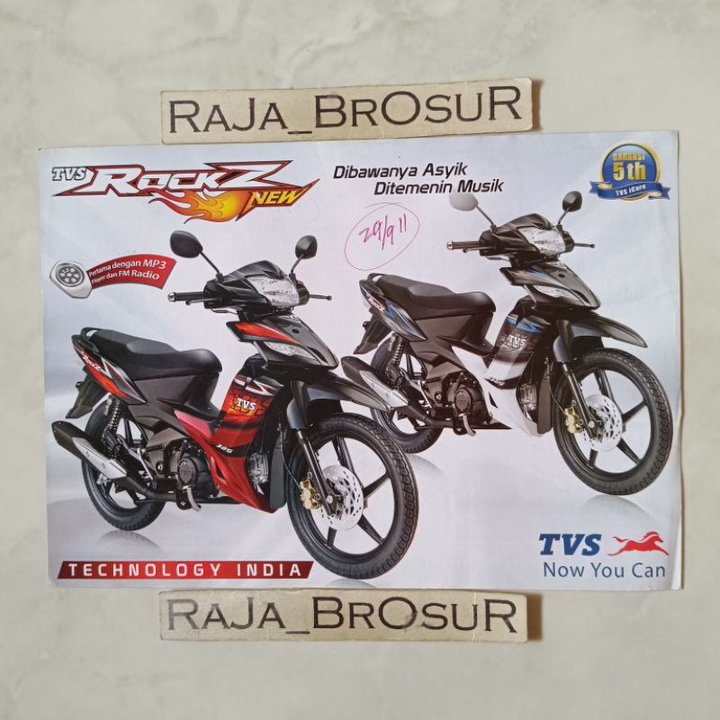 Jual Poster brosur katalog flyer TVS Rockz 125 Rockz125 2011 | Shopee ...