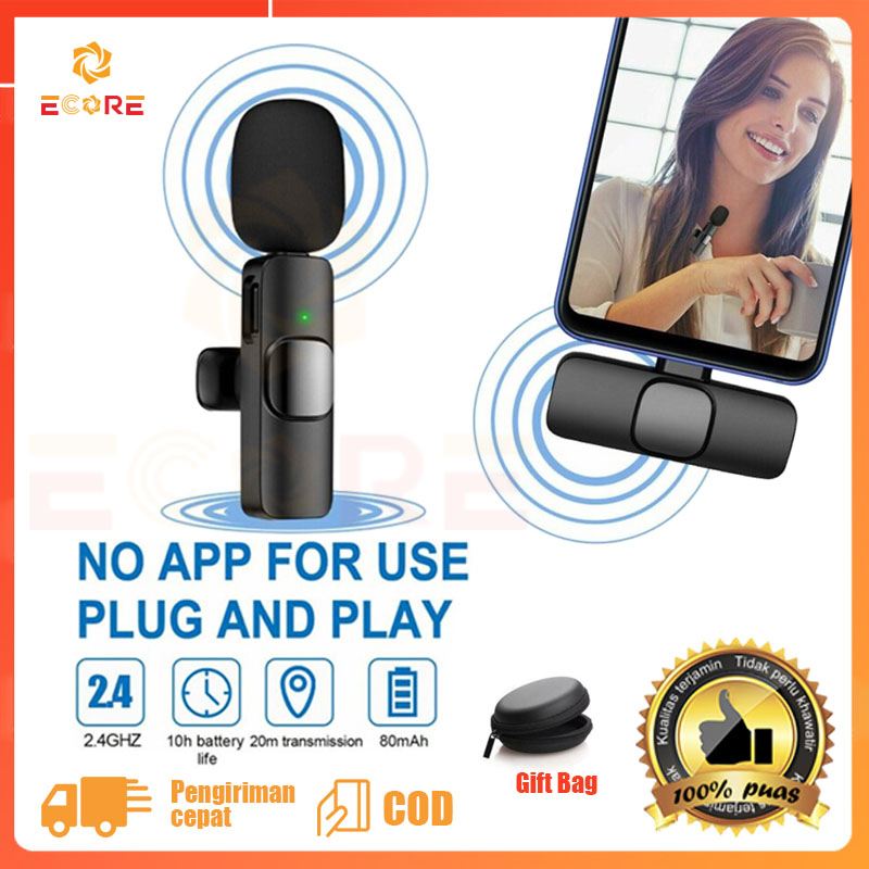 Jual Ecore Live special lavalier wireless microphone recording Android ...