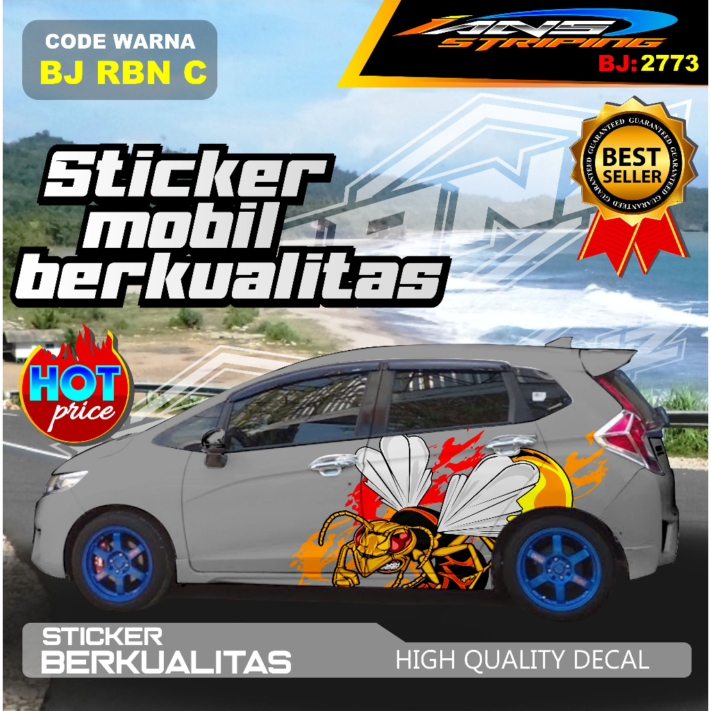 Jual DESAIN DECAL STIKER SISI SAMPING MOBIL JAZZ, BRIO, TERIOS-STIKER ...
