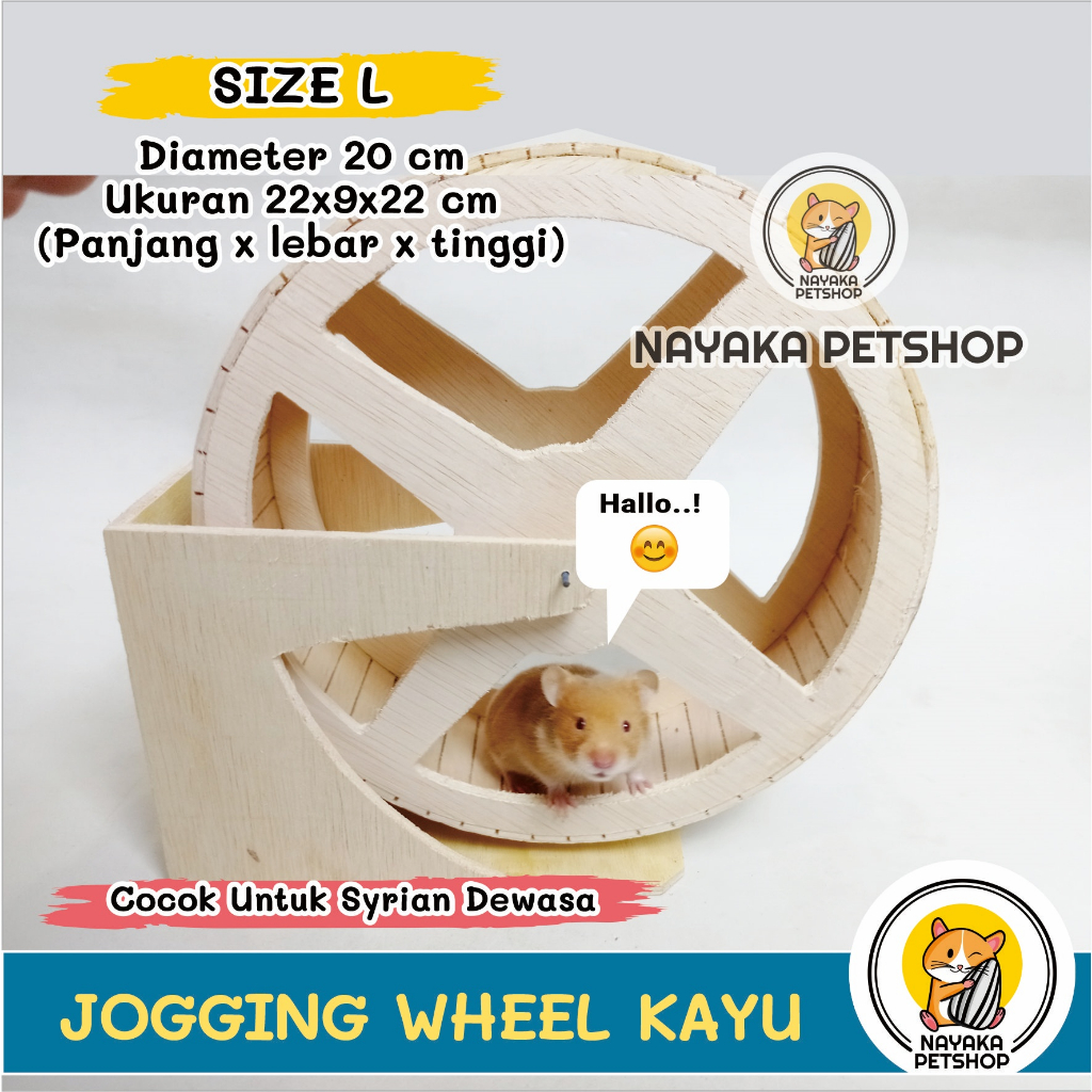 Jual Kincir Hamster Kayu 20 cm Jogging Wheel Syrian Mainan Sugar Glider ...
