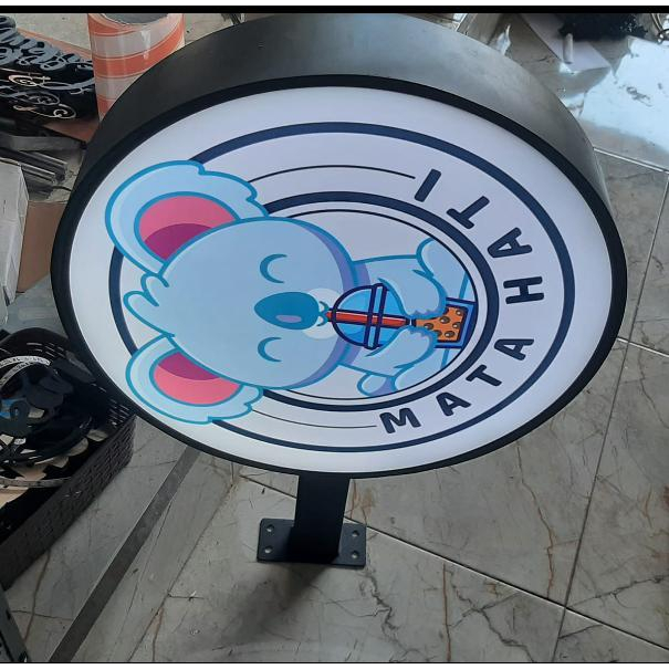 Jual Neon Box Akrilik 2 Sisi Gambar + Bracket Besi Papan Nama Toko ...