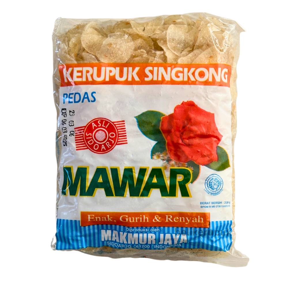 Jual Kerupuk Singkong Pedas / Ceriping Pedas Cap Mawar 250g | Shopee ...