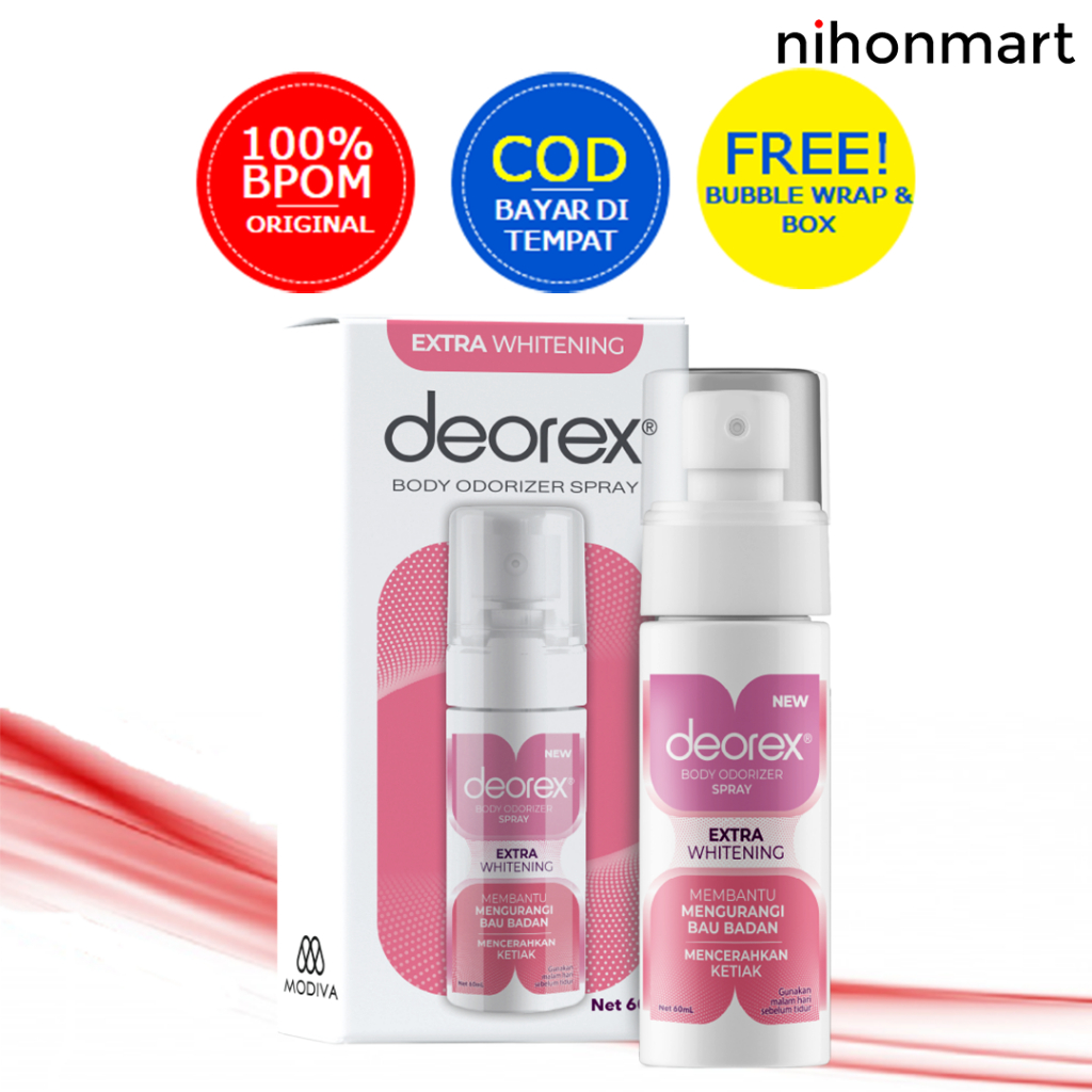 Jual Deorex Body Odorizer Spray (Extra Whitening) 60ml | Shopee Indonesia
