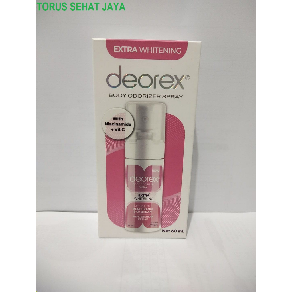 Jual Deorex Body Odorizer Spray Extra Whitening 60ml | Shopee Indonesia