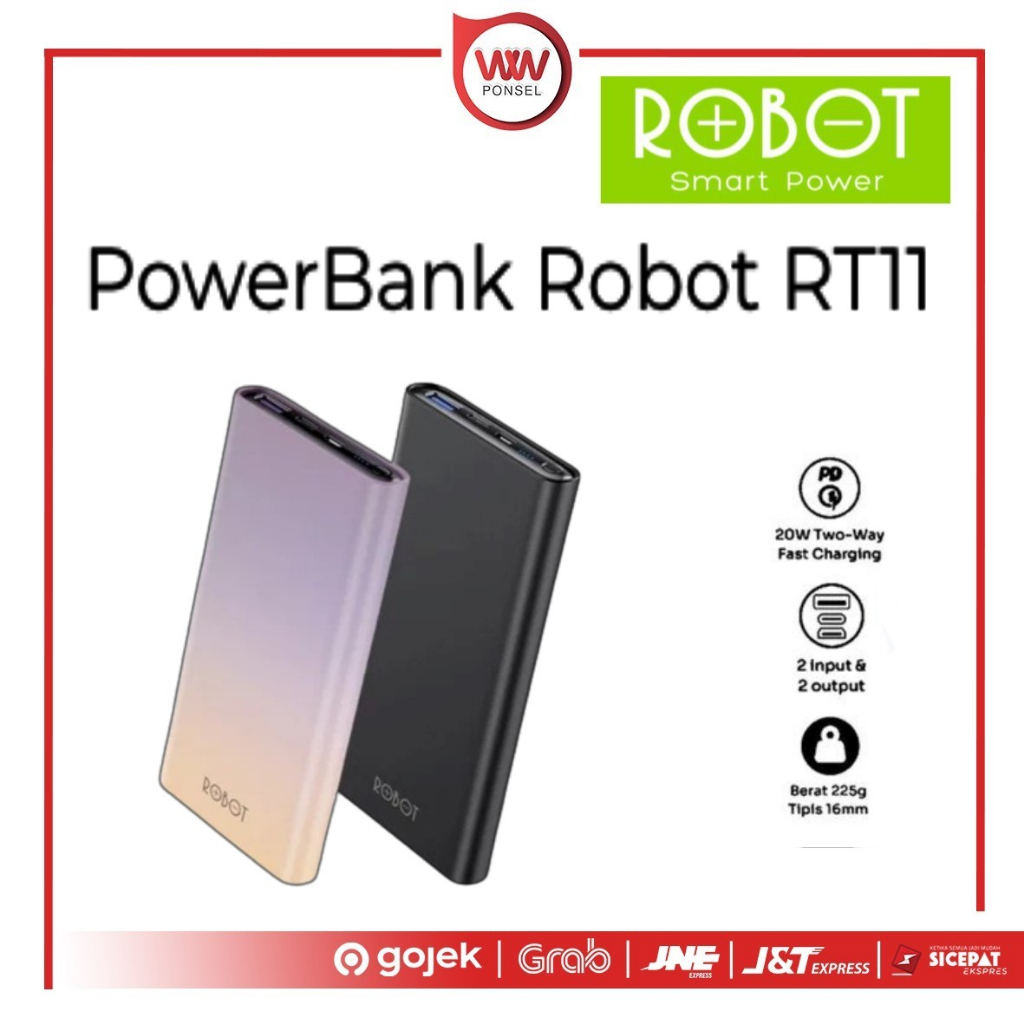 Jual Robot RT11 Powerbank Fast Charging 10000mAh | Shopee Indonesia