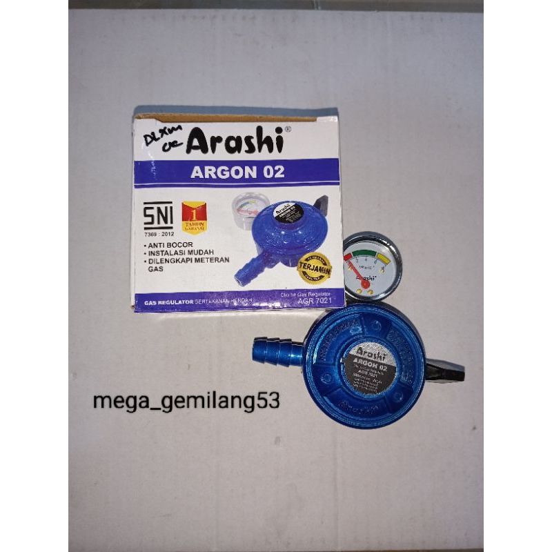 Jual regulator/ kepala gas + meter / regulator kompor Arashi Type ...