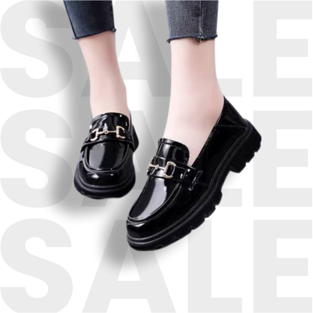 Jual Sepatu Loafer Docmart Wanita Formal Gaya Korean Bahan Kulit Model ...