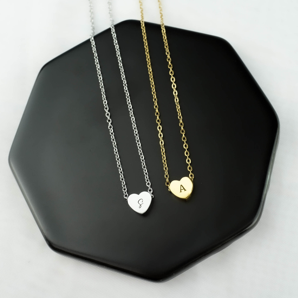 Jual Kalung Rantai Tiny Love Grafir Inisial Huruf Ukir Nama Wanita ...