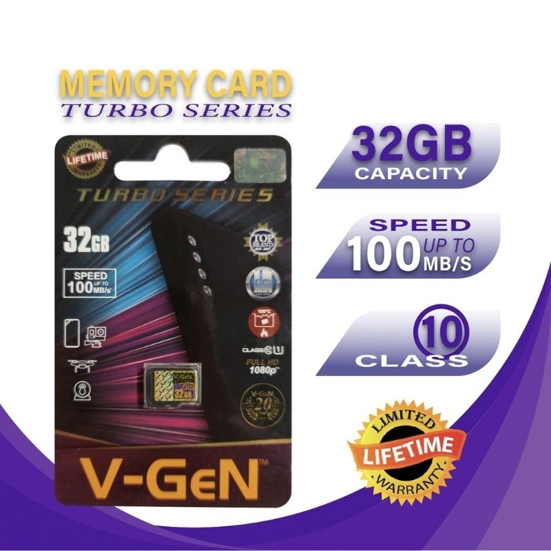 Jual Memory Card V-GEN TURBO SERIES 32GB Kelas 10 ORIGINAL Memori Card ...