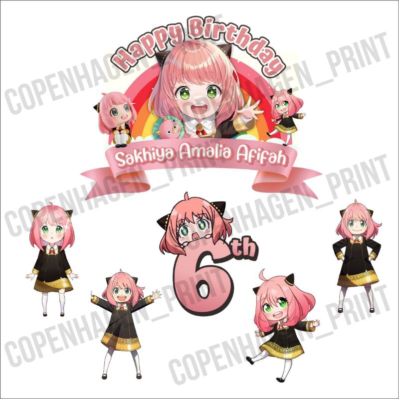 Jual Topper Kertas ANYA FORGER SKY X FAMILY Kue Ulang Tahun / Birthday ...