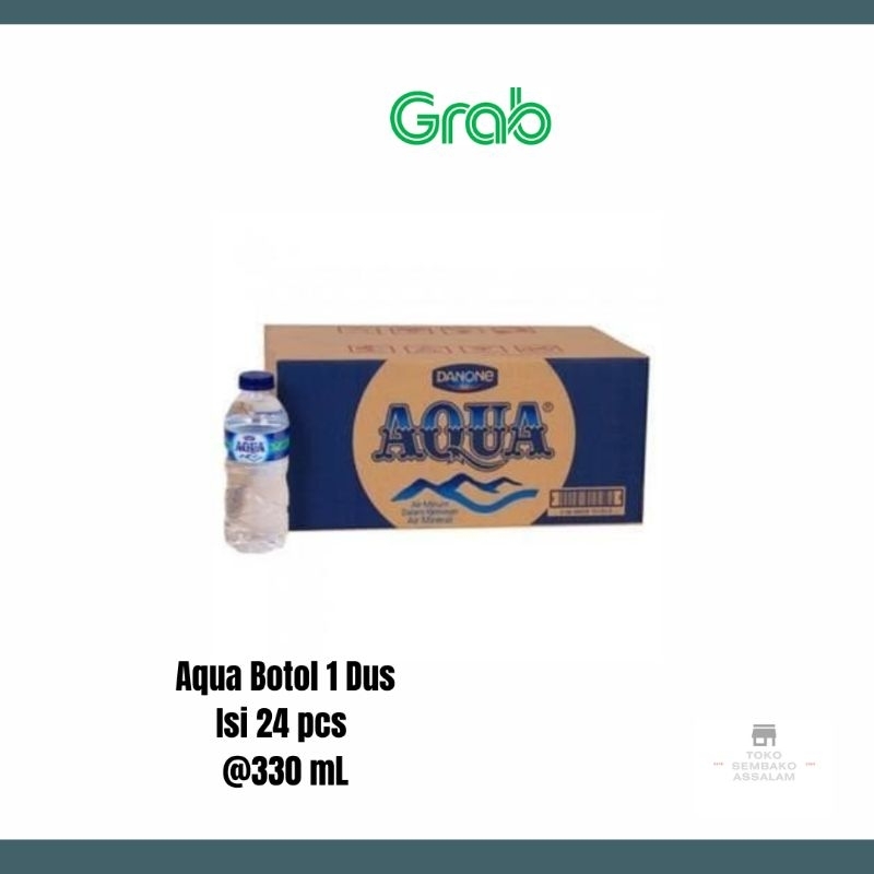Jual Aqua karton 330 ml / Aqua air mineral 1 karton isi 24 / Aqua botol 330 ml x 24 pcs / Air ...