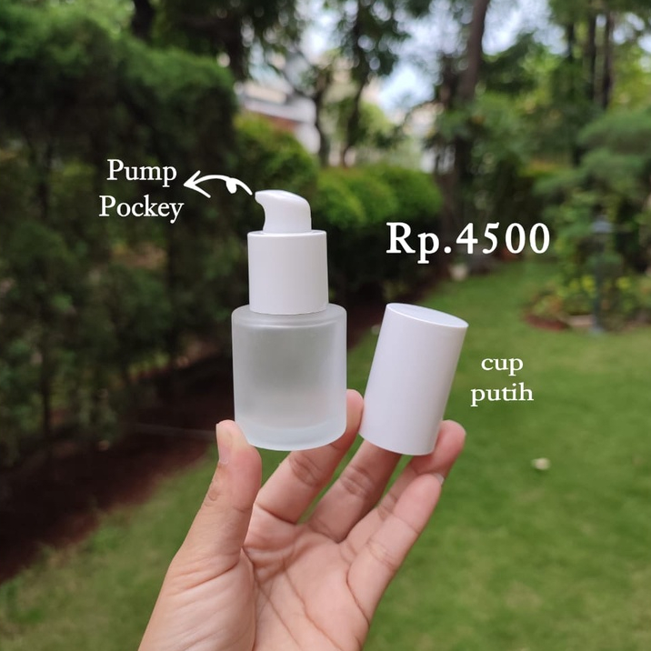 Jual Botol Skincare Kemasan Kosmetik Pump 20ml Botol Kaca Doff/Frosted ...