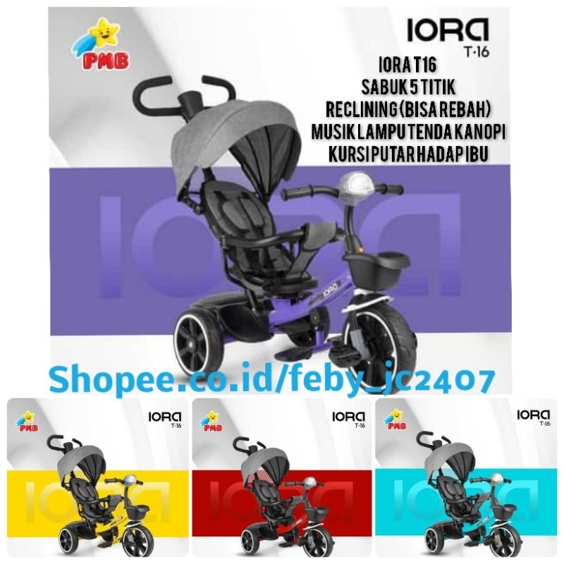 Jual Sepeda anak roda 3 PMB iora t 16 tricycle PMB iora t16 sabuk ...