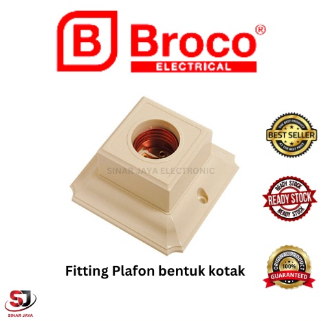 Jual FITTING PLAFON SEGI NEW GEE BROCO 1210 CREAM / FITING SEGI BROCO ...