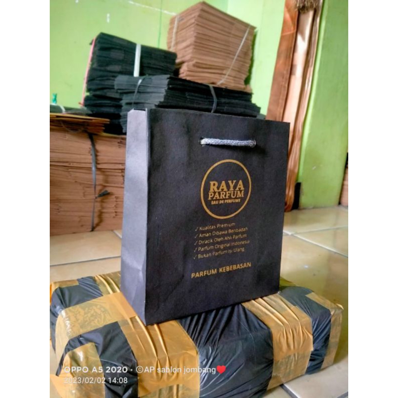 Jual PAPERBAG Hitam|Coklat Dan PUTIH UKURAN Suka-Suka COSTUM SABLON ...